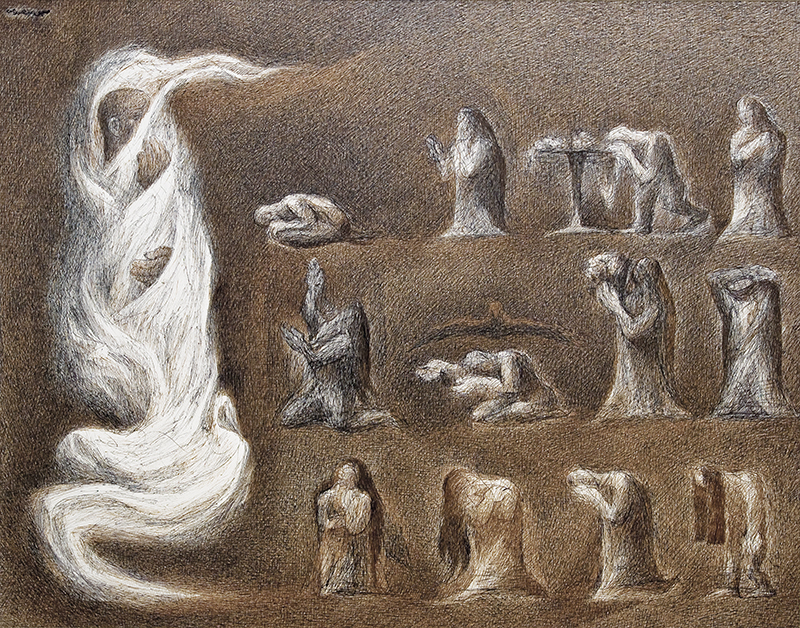 The Procession Sketch – Sabry Mansour